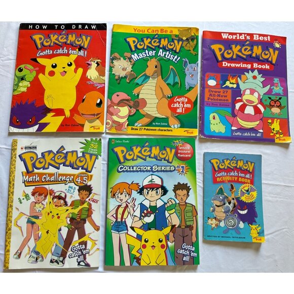 Toys | Vintage Pokemon Learn To Draw Math Challenge Activity Book Lot ...